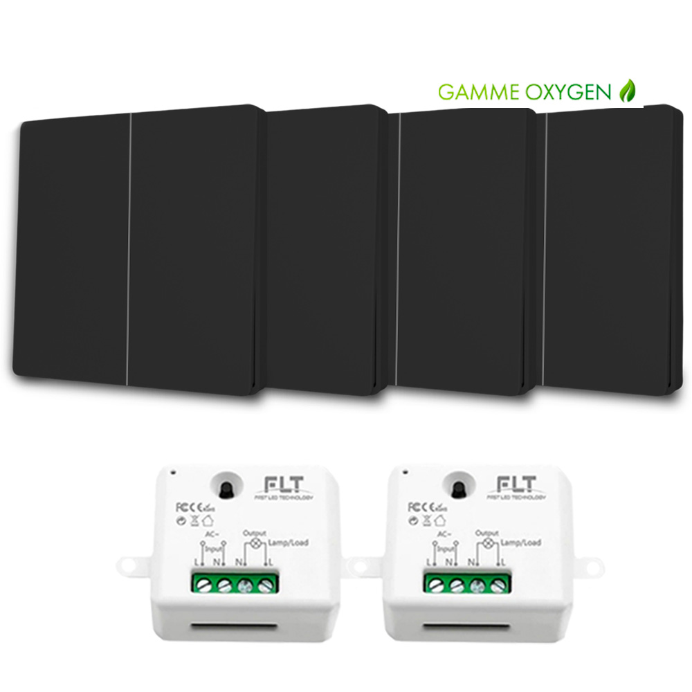 Kit interrupteur sans fil et sans pile - Bouton Double Allumage ...