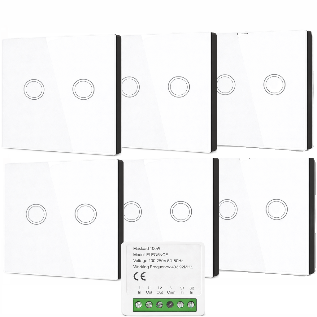 Kit interrupteur tactile sans fil et sans neutre - Double ALLUMAGE ...